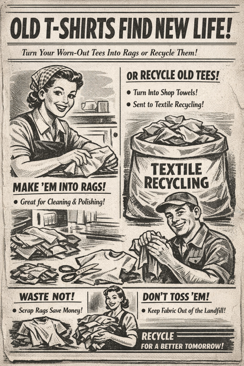 Upcycle T-Shirts: Rags & More!